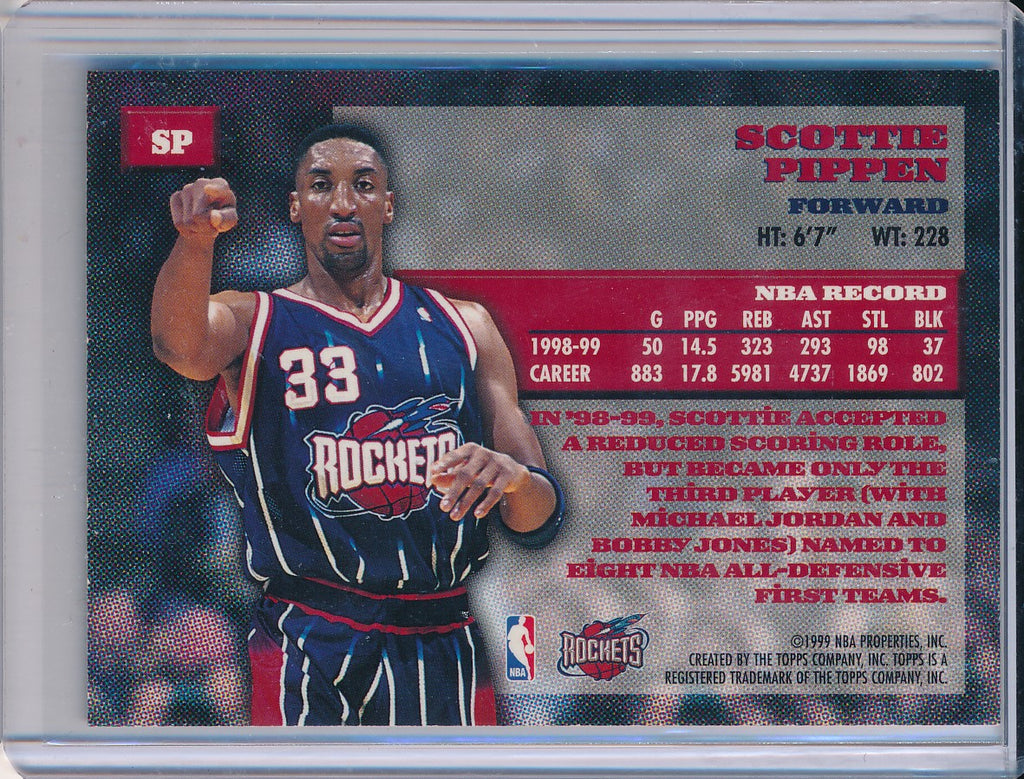 Topps 1998-1999 Certified Issue Autograph #SP Scottie Pippen Topps 1998-1999 Certified Issue Autograph #SP Scottie Pippen